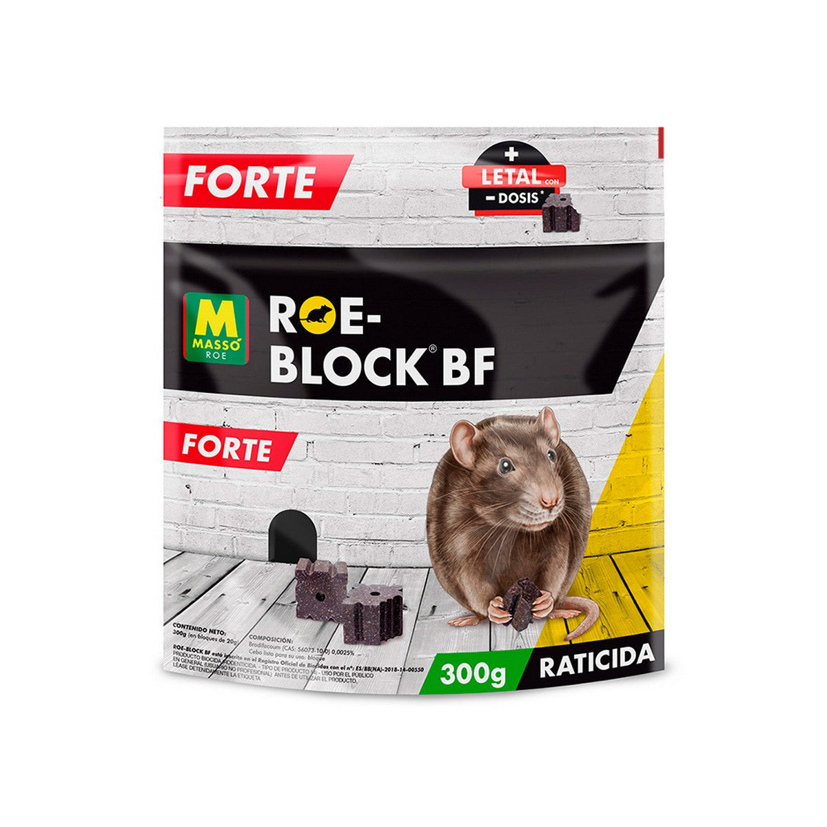 Rodenticida Massó Roe-Block Forte BF 300 gr – Tekmaquinas - O seu sonho ...
