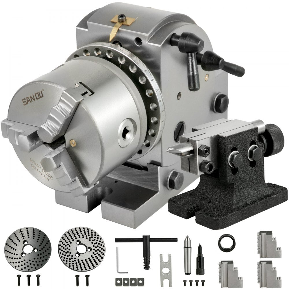 4 "Sub-Device Round Table Head Ø100mm Máquina de fresagem vertical hor ...