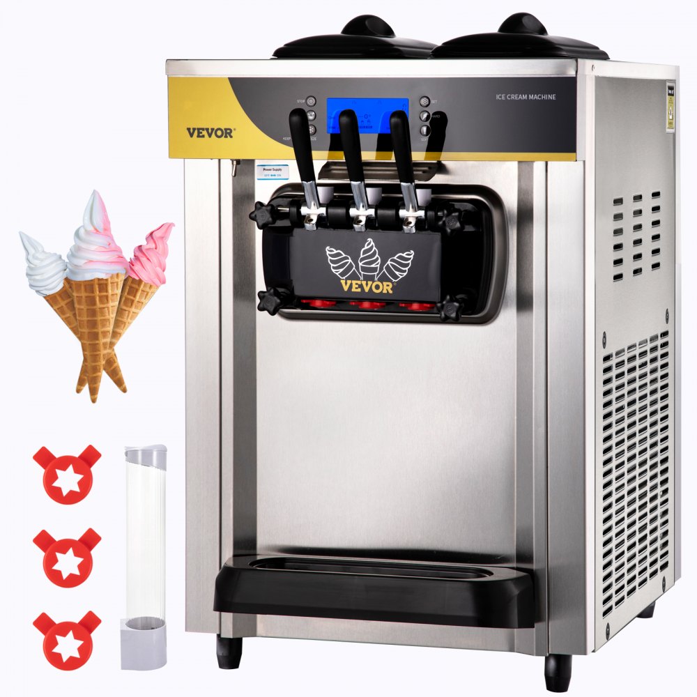 Máquina de Gelado de Soft Serve (3 Sabores 22-30L/h) – Tekmaquinas - O ...