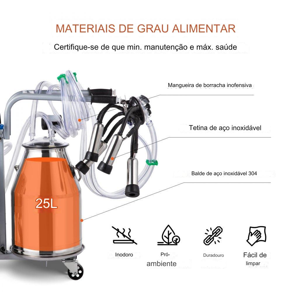 Maquina de Ordenha ordenhar Elétrica Inox 25L – Tekmaquinas - O seu sonho é a nossa prioridade!